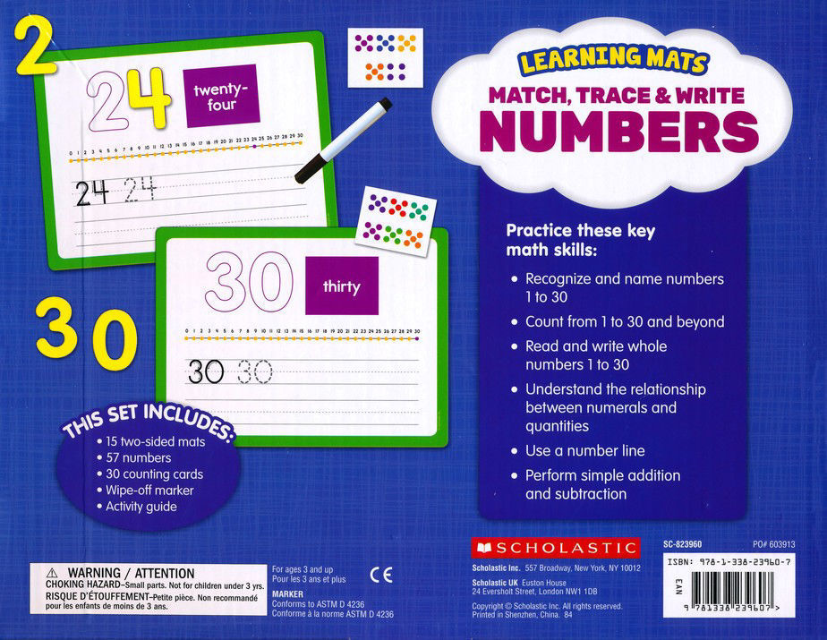 Learning Mats: Match, Trace & Write Numbers | Shop Kids Toy Online ...