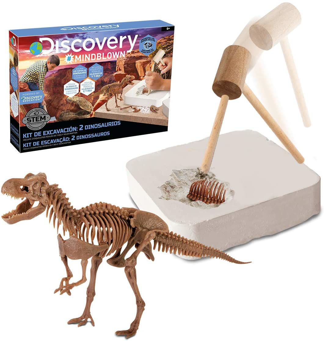 Discovery Mindblown - Dinosaur Excavation Kit (Trex And Velociraptor ...