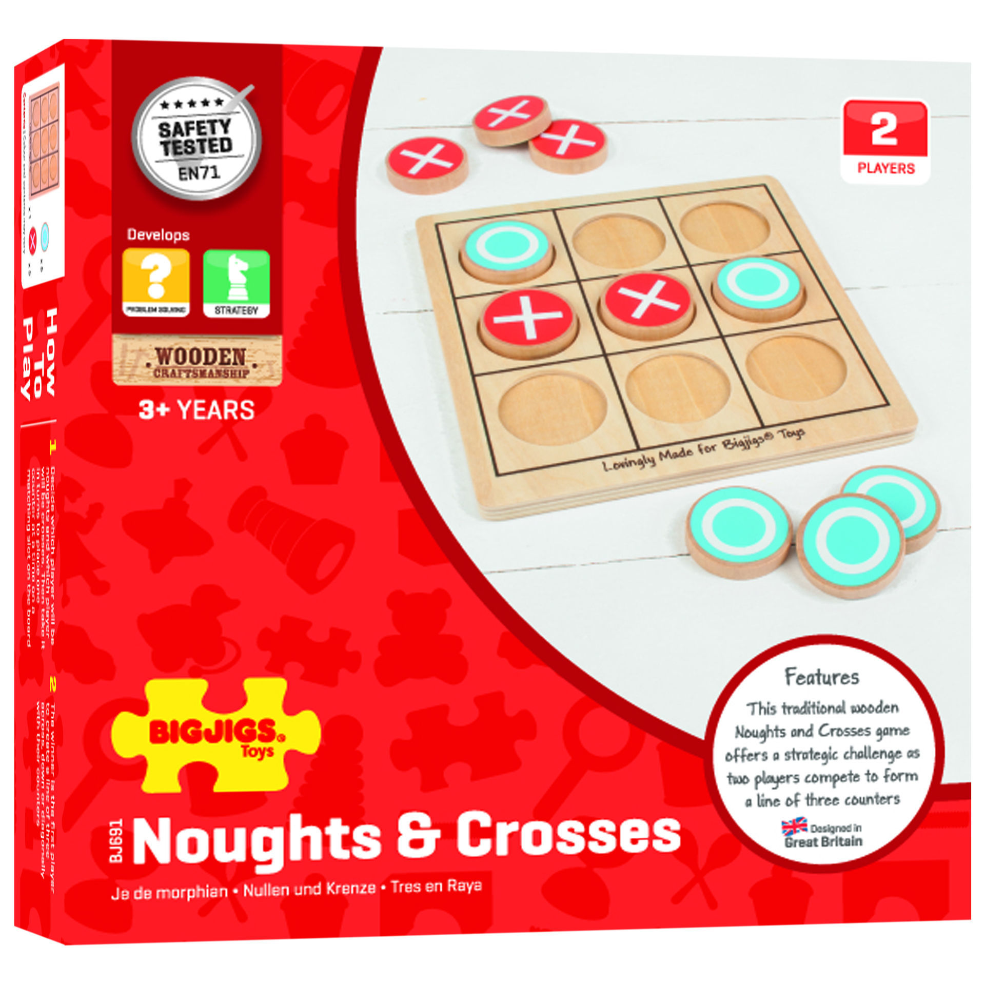 Noughts and Crosses - Wooden Board Games - BigJigs | Shop Kids Toy ...