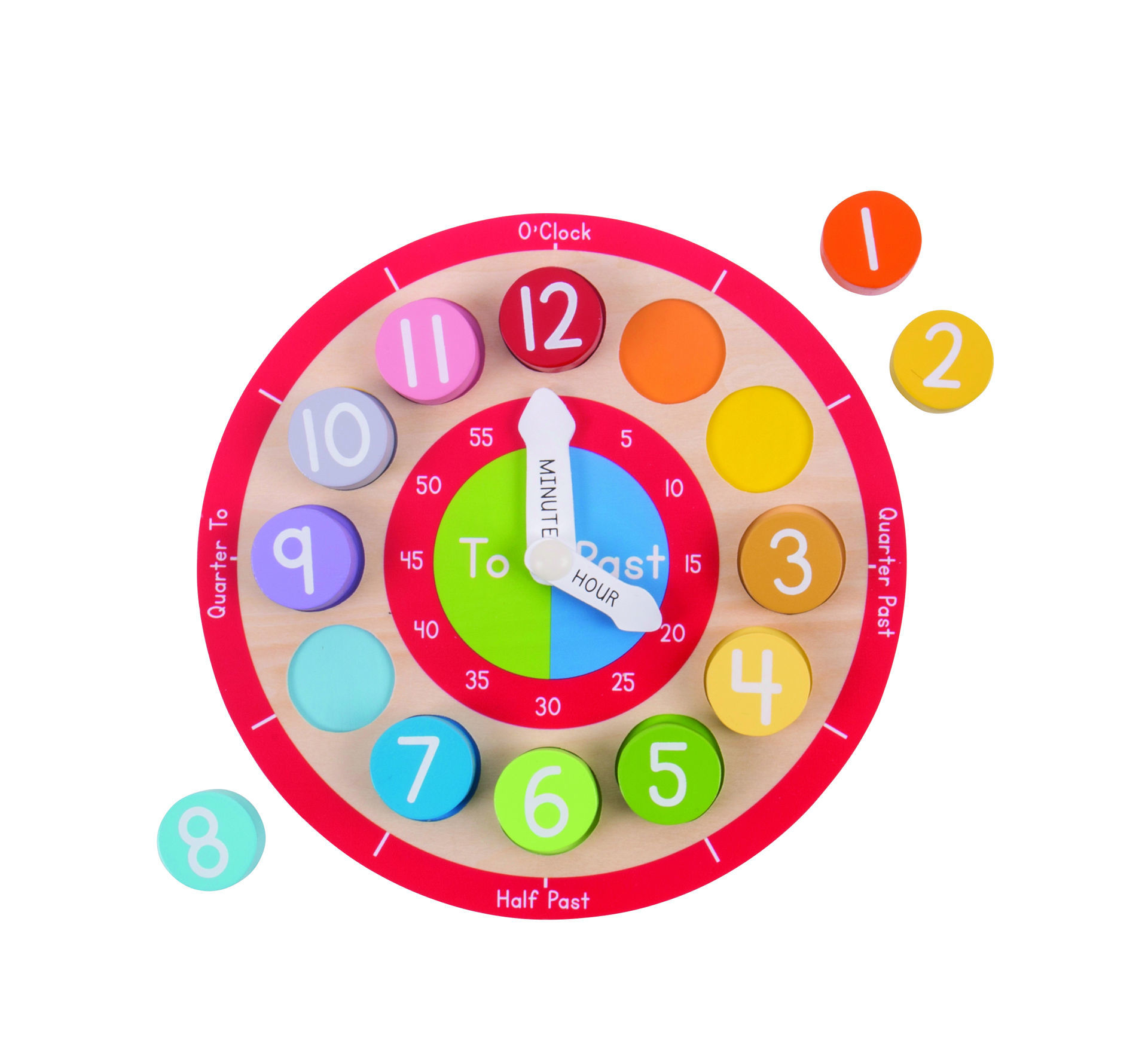 Teaching Clock - Wooden Educational Toys - Teaching Time - BigJigs ...