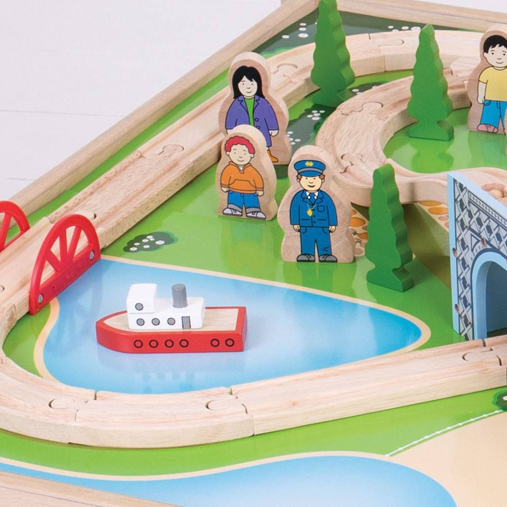 City Train Set and Table - Wooden Train Table - BigJigs | Shop Kids Toy ...